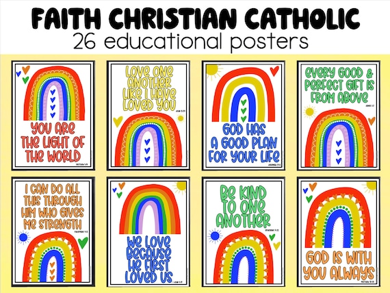 26 POSTERS Faith Christian Catholic Inspirational Religion - Etsy