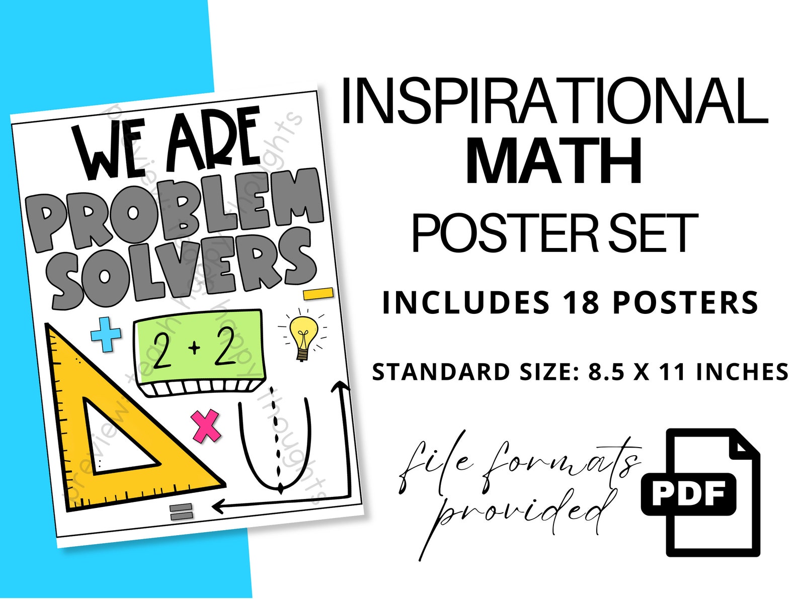 18 MATHS CLASSROOM POSTERS | Math Teacher Class Classroom Decor ...