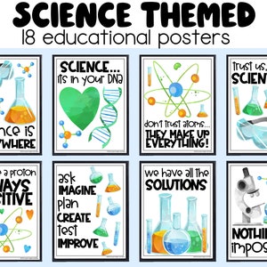 18 Science CLASSROOM POSTERS Puns & Quotes Positive - Etsy