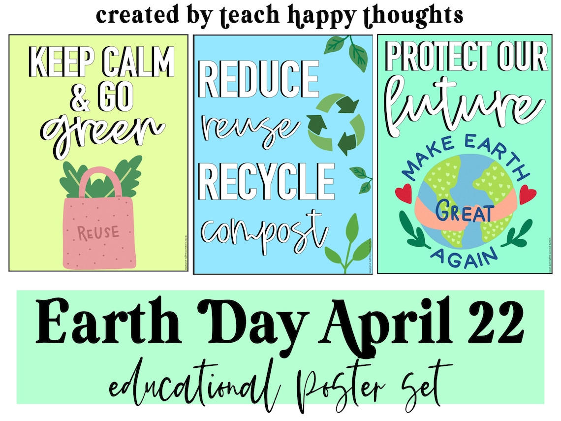 EARTH DAY POSTERS Environment Climate 20 Class School Poster - Etsy