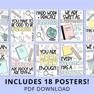 18 MATHS CLASSROOM POSTERS | Math Teacher Class Classroom Decor ...
