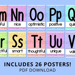 Positive Affirmation ALPHABET Posters With WORD WALL Circles ...