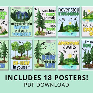 18 NATURE Outdoor Education CLASSROOM POSTERS | Positive Inspirational ...