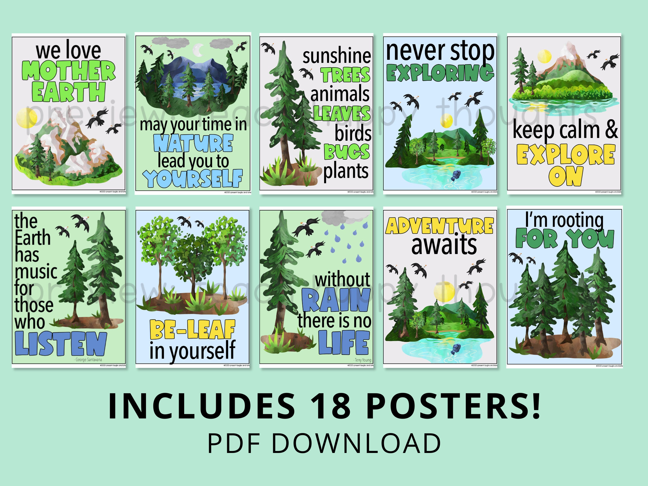 18 NATURE Outdoor Education CLASSROOM POSTERS | Positive Inspirational ...