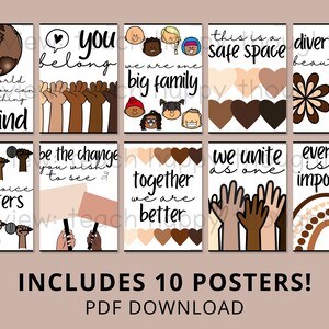 10 DIVERSITY Posters Poster Set Create an Inclusive, Welcoming and Kind ...