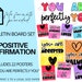POSITIVE AFFIRMATION Bright Color Poster Bulletin Board Set | 22 ...