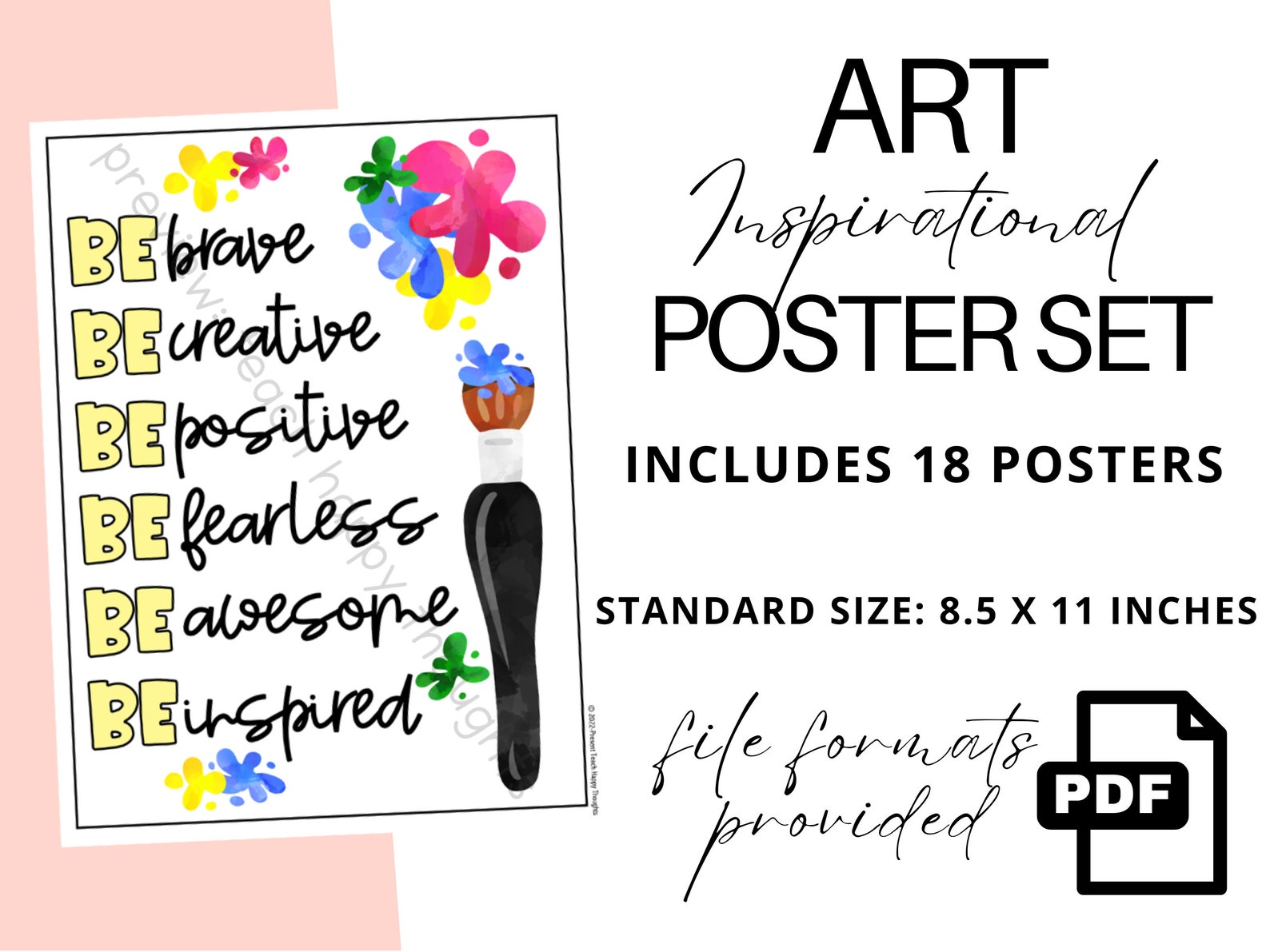18 ART Teacher CLASSROOM POSTERS Poster Set | Art Painting Drawing ...