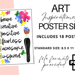 18 ART Teacher CLASSROOM POSTERS Poster Set | Art Painting Drawing ...