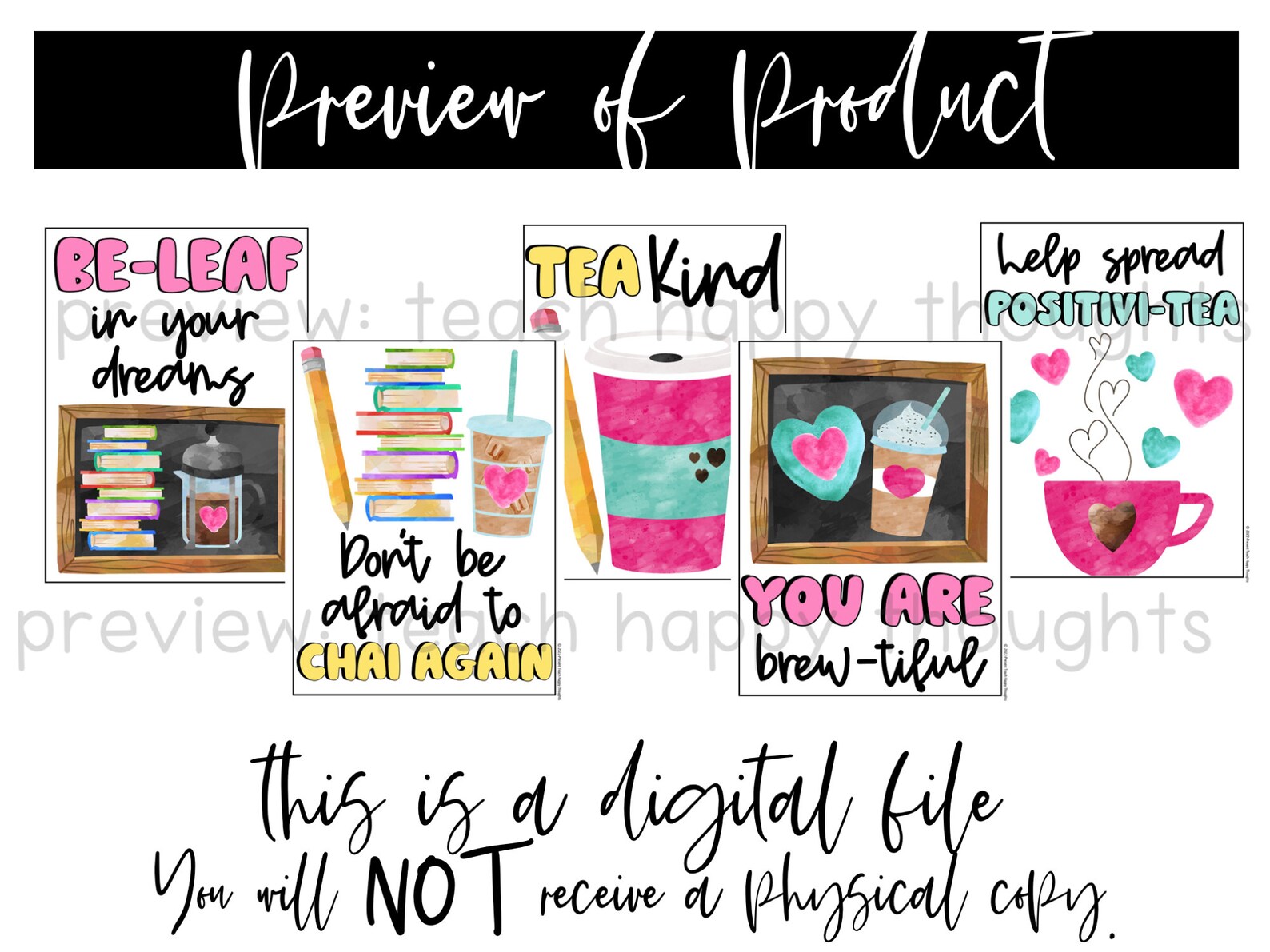 18 Coffee & Tea CLASSROOM POSTERS Learning Reading - Etsy