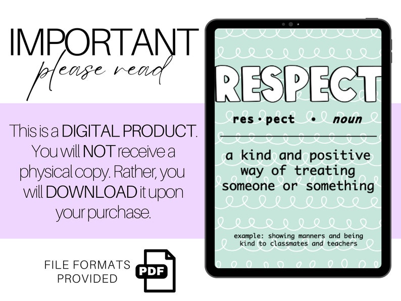 DEFINITION Posters Character Traits & Qualities | Pastel Poster Set ...