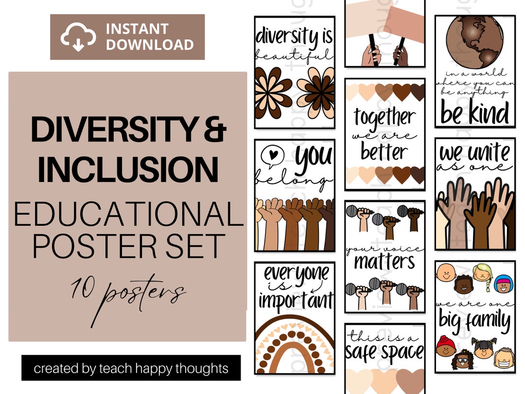 10 DIVERSITY Posters Poster Set | Create an Inclusive, Welcoming and ...