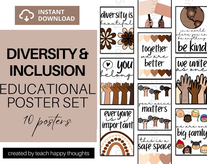 10 DIVERSITY Posters Poster Set | Create an Inclusive, Welcoming and ...