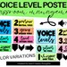Voice / Noise Levels Signs for Classroom Management Brights Pastel ...