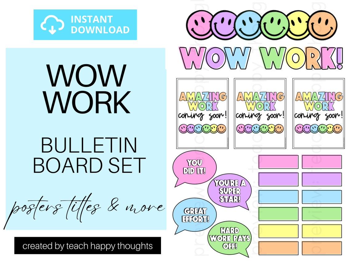WOW WORK | Amazing Work "coming Soon" Bulletin Board Pack Display ...