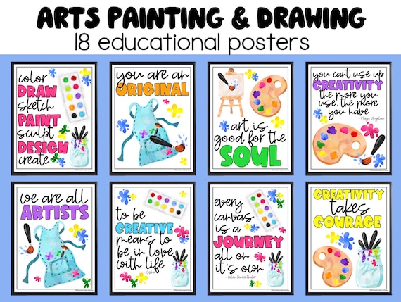 18 ART Teacher CLASSROOM POSTERS Poster Set Art Painting - Etsy Australia