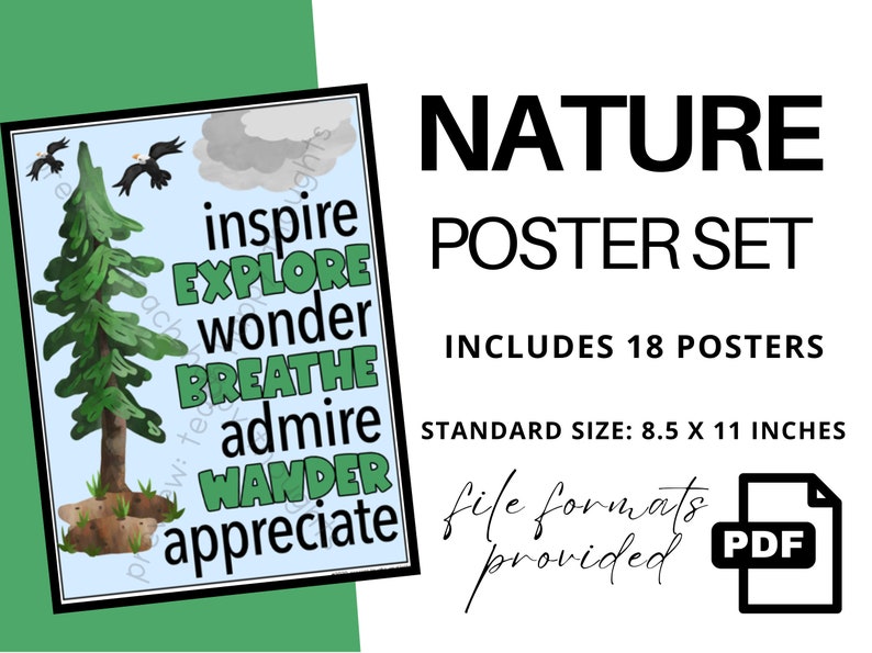 18 NATURE Outdoor Education CLASSROOM POSTERS | Positive Inspirational ...