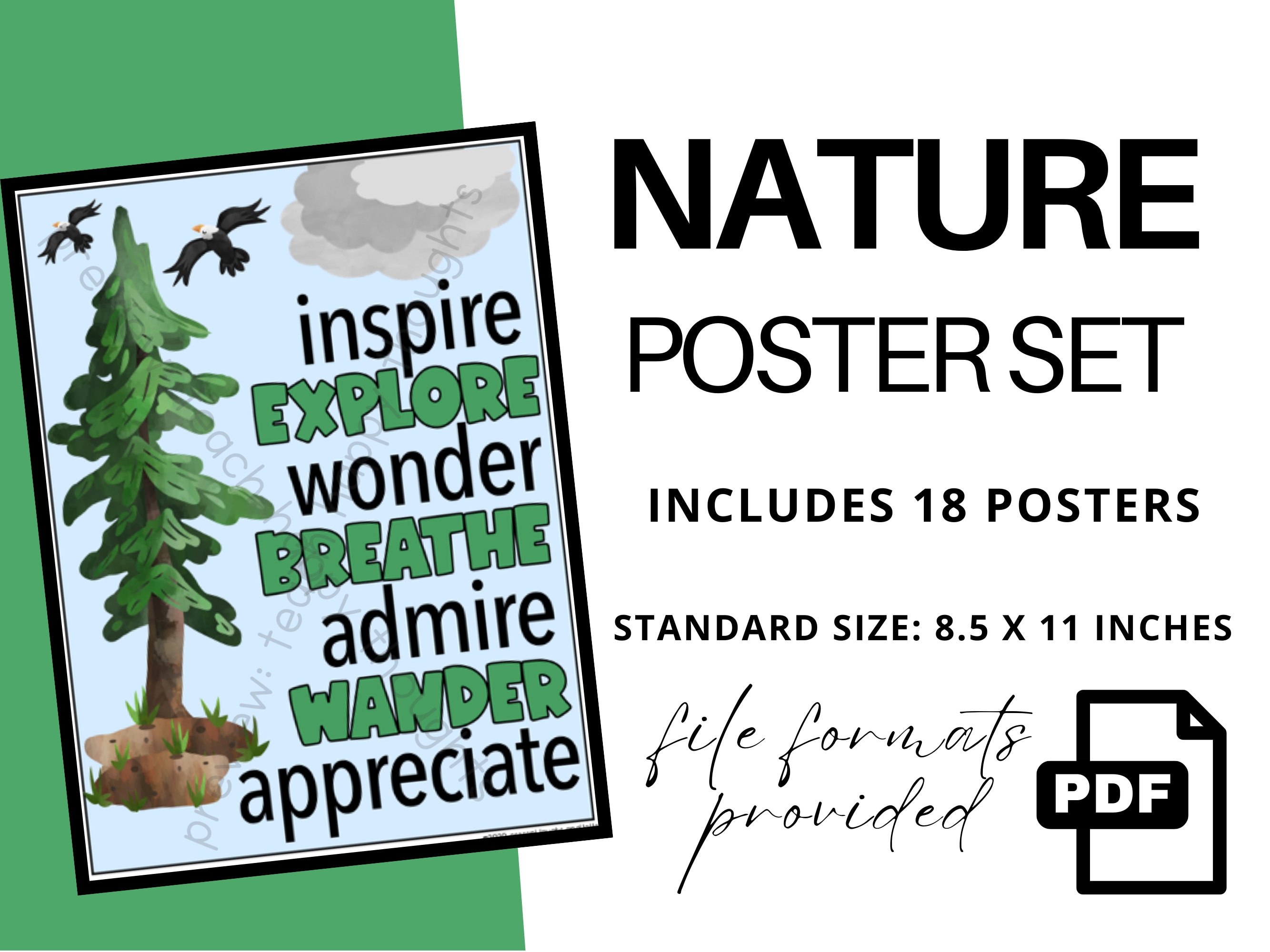 18 NATURE Outdoor Education CLASSROOM POSTERS | Positive Inspirational ...