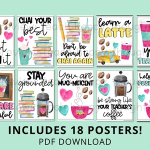 18 Coffee & Tea CLASSROOM POSTERS | Learning, Reading, Positive ...
