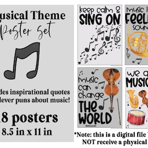 18 MUSIC Instruments CLASSROOM POSTERS Poster Set Positive - Etsy