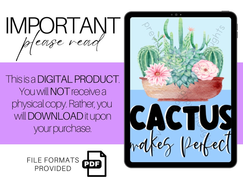SUCCULENT CACTUS Plant Aloe POSTERS Poster Set Positive Inspirational ...