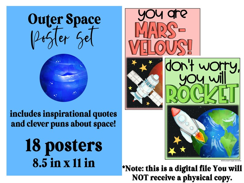 18 Science OUTER SPACE Classroom POSTERS Inspirational and - Etsy