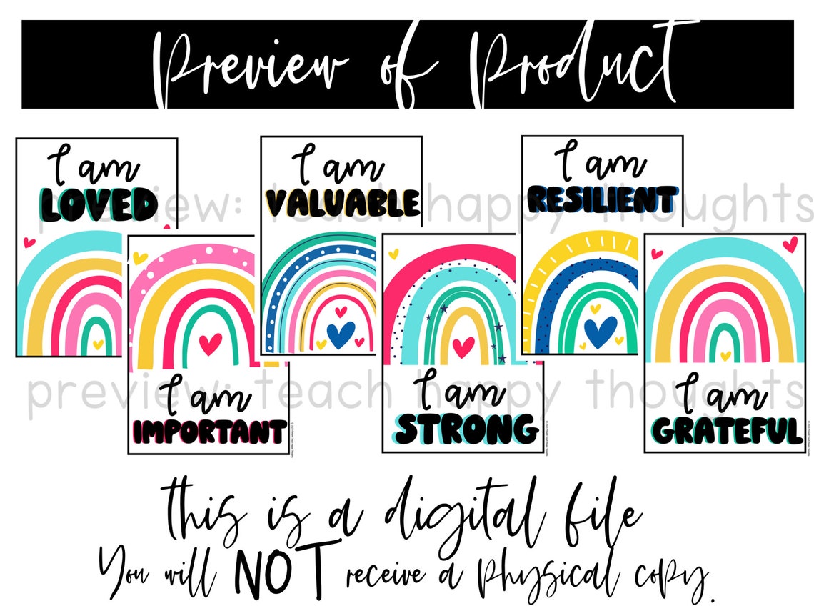 20 Positive Affirmation Posters for Classroom Kids Room or - Etsy Canada