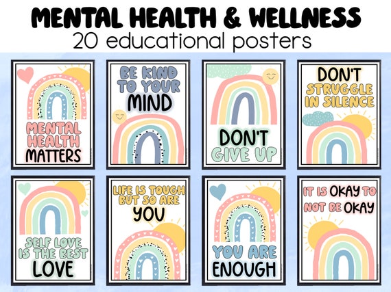 20 Inspirational Mental Health & Wellbeing Posters CLASSROOM - Etsy