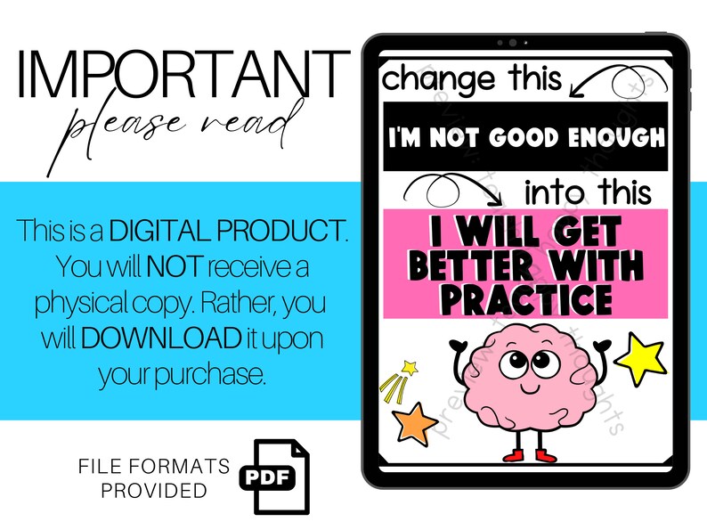The POWER of YET Growth Vs. Fixed Mindset Posters Bulletin Board ...