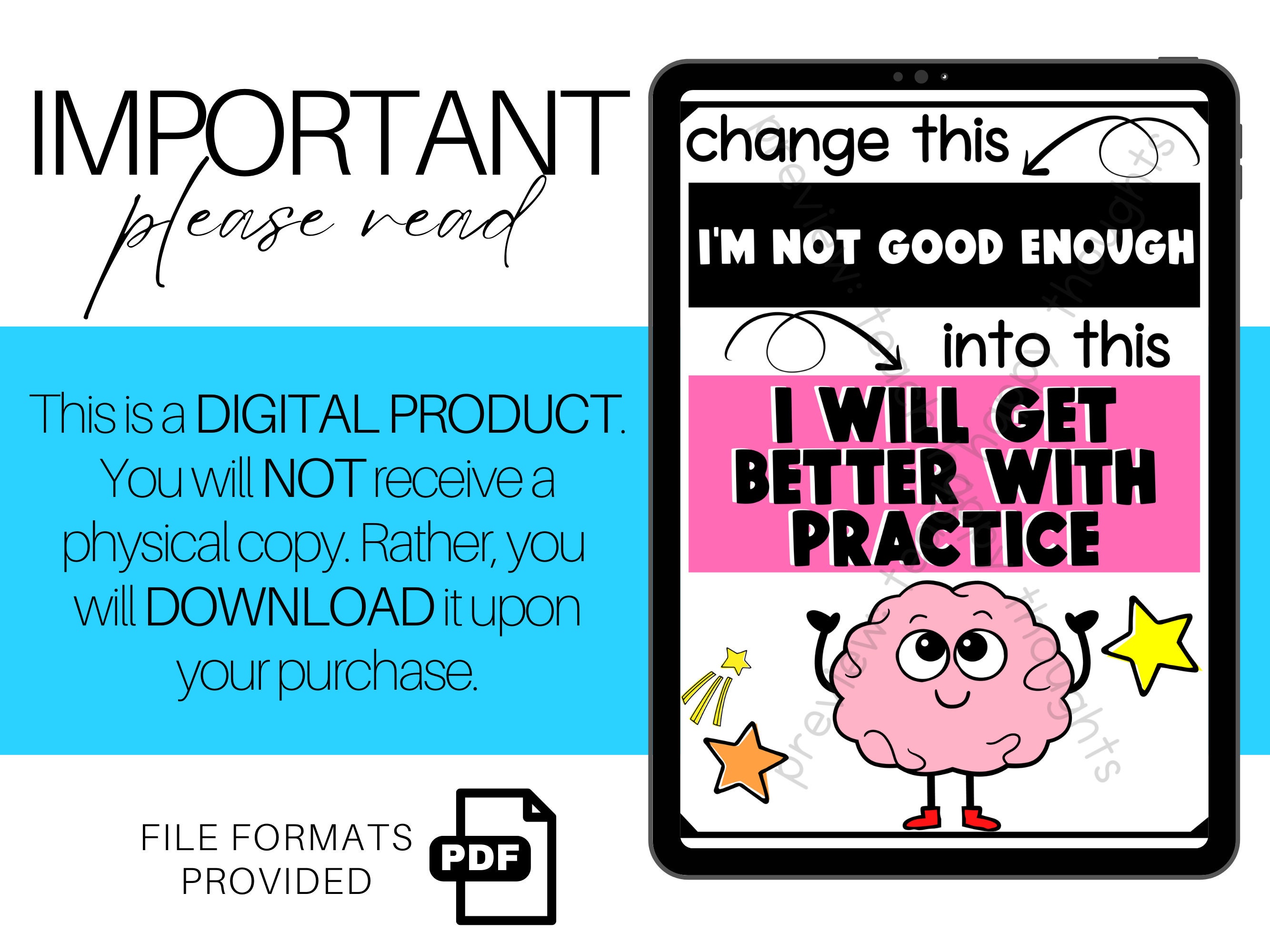 The POWER of YET Growth Vs. Fixed Mindset Posters Bulletin Board ...