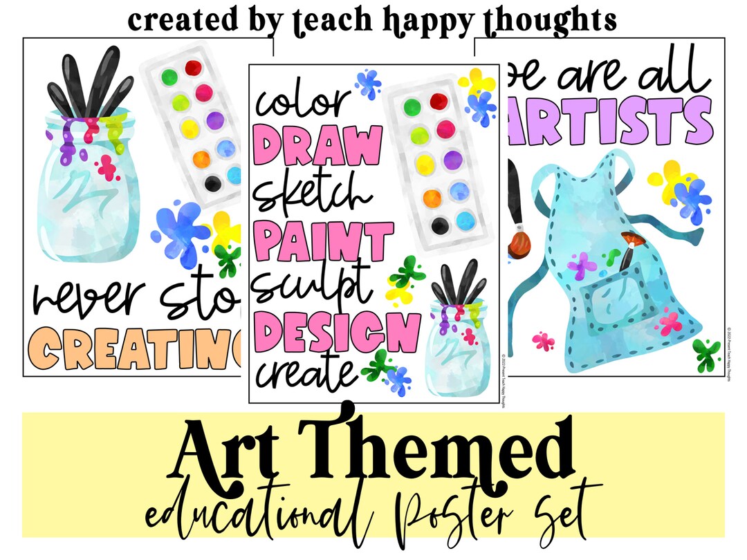 18 ART Teacher CLASSROOM POSTERS Poster Set Art Painting - Etsy
