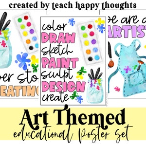 18 ART Teacher CLASSROOM POSTERS Poster Set Art Painting - Etsy
