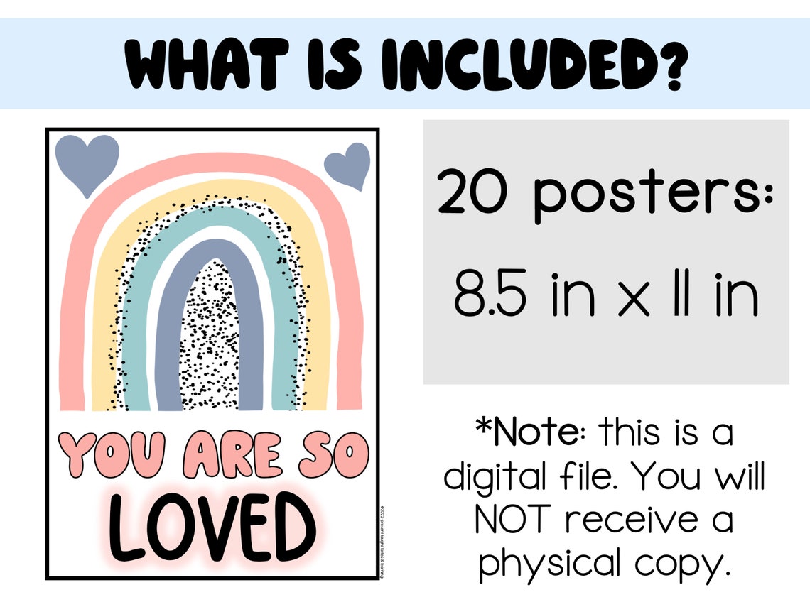 20 Inspirational Mental Health & Wellbeing Posters CLASSROOM - Etsy