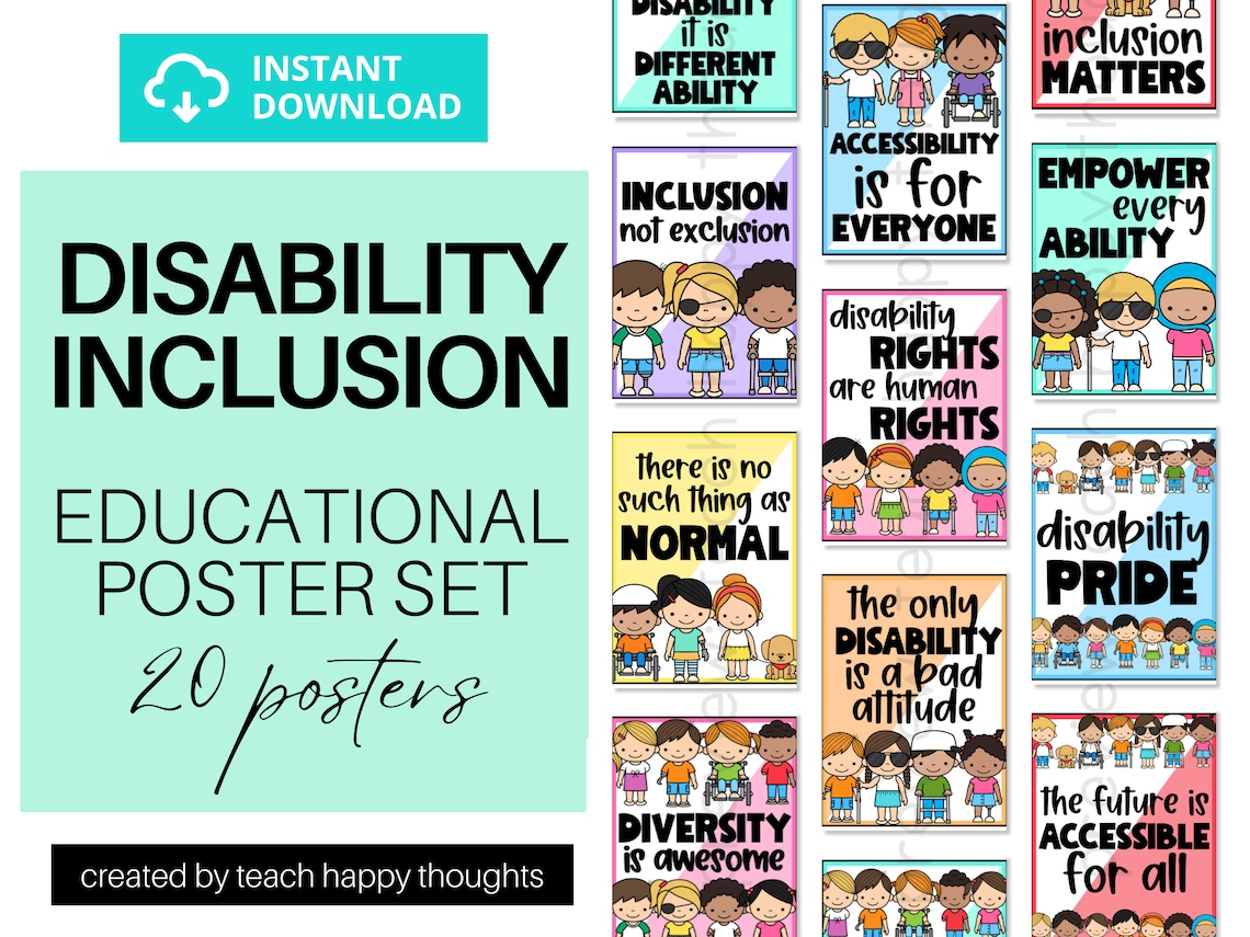 DISABILITIES & INCLUSIVITY Poster Set Posters Accepting Inclusive ...