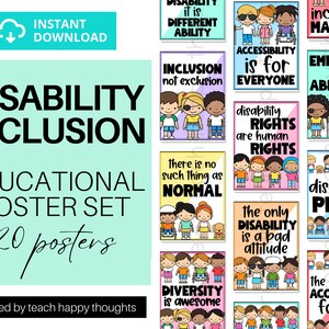 DISABILITIES & INCLUSIVITY Poster Set Posters Accepting Inclusive ...