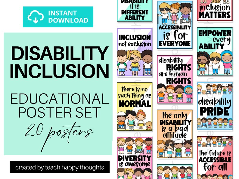 DISABILITIES & INCLUSIVITY Poster Set Posters Accepting Inclusive ...