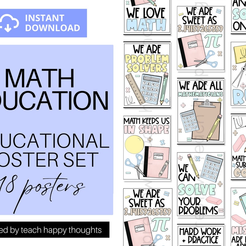 Elementary Math Motivation Posters - Etsy