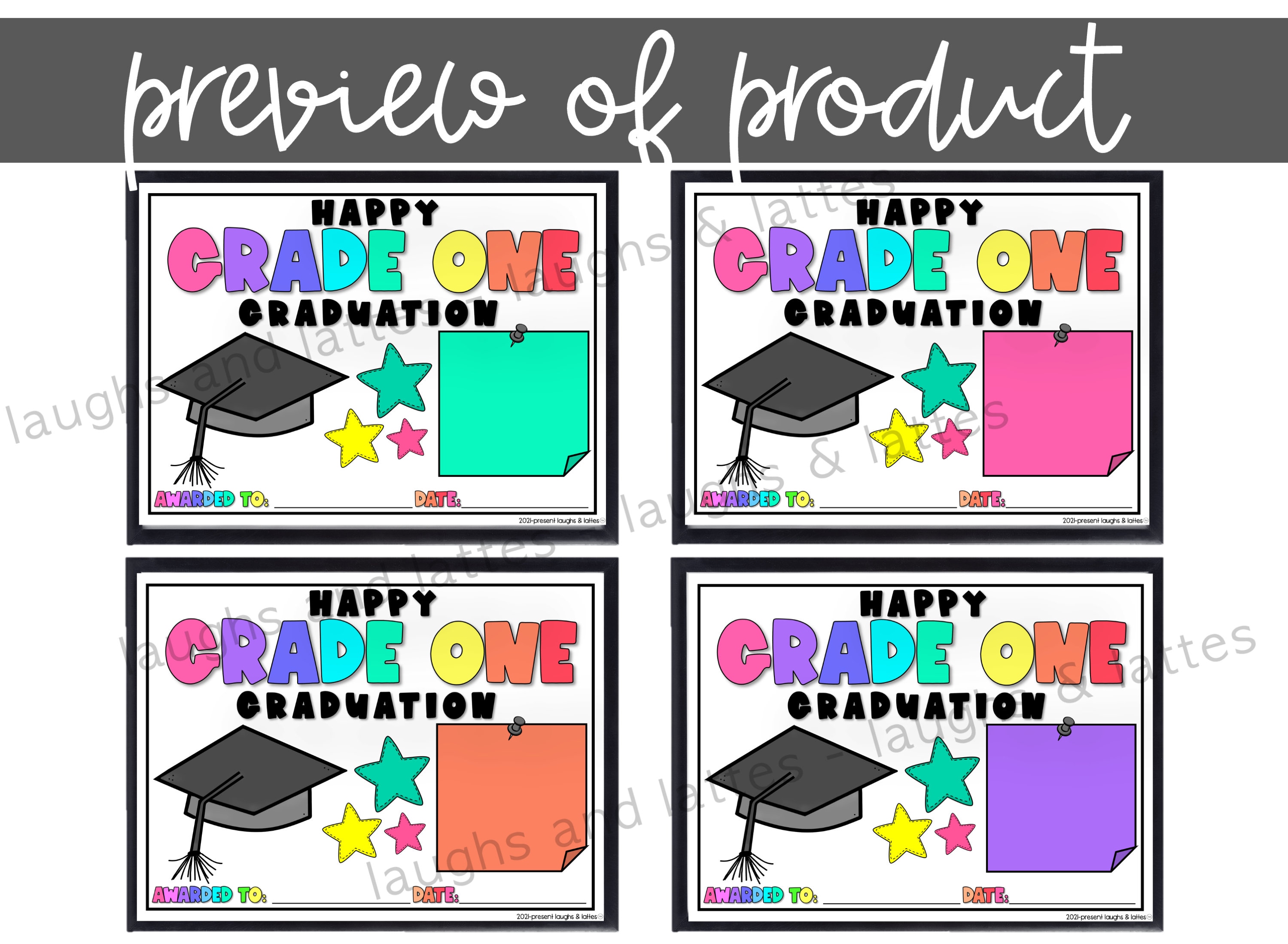 9 GRADE ONE Graduation Certificates Diplomas | Etsy