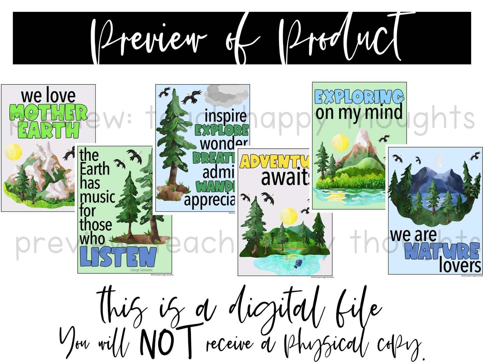 18 NATURE Outdoor Education CLASSROOM POSTERS Positive - Etsy