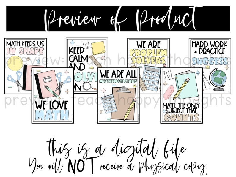 18 MATHS CLASSROOM POSTERS Math Teacher Class Classroom - Etsy