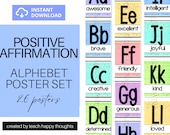 Positive Affirmation ALPHABET Posters With WORD WALL Circles - Etsy