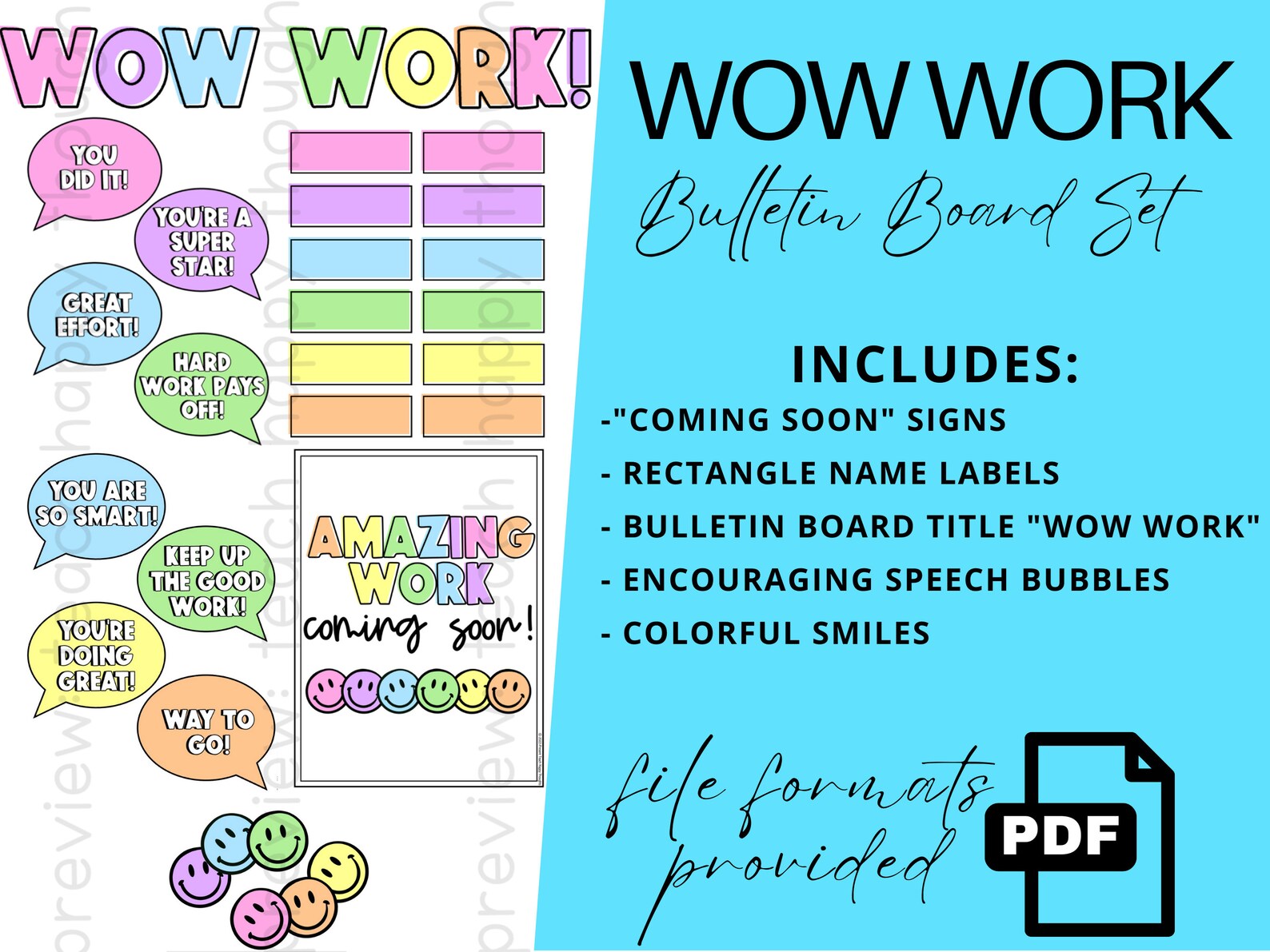WOW WORK | Amazing Work "coming Soon" Bulletin Board Pack Display ...