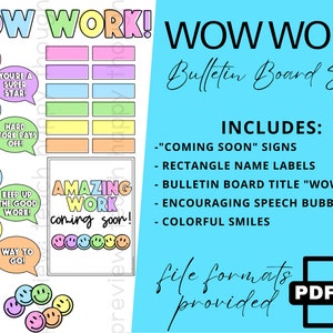 WOW WORK | Amazing Work "coming Soon" Bulletin Board Pack Display ...