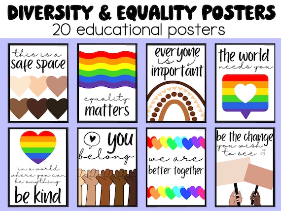 INCLUSIVE Classroom POSTER Pack Diversity & Equality LGBTQ - Etsy Australia