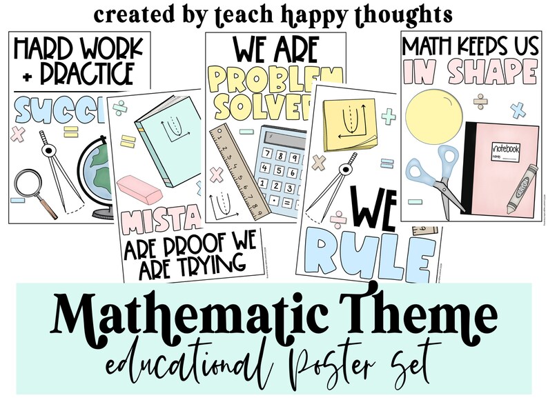 18 MATHS CLASSROOM POSTERS Math Teacher Class Classroom - Etsy