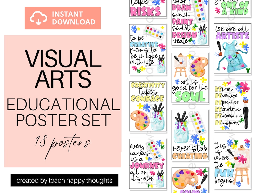 18 ART Teacher CLASSROOM POSTERS Poster Set | Art Painting Drawing ...