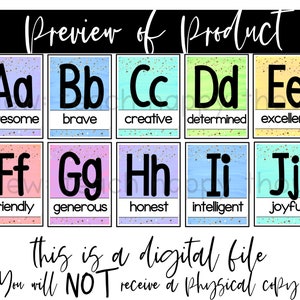 Positive Affirmation ALPHABET Posters With WORD WALL Circles - Etsy