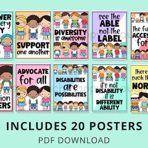 DISABILITIES & INCLUSIVITY Poster Set Posters Accepting Inclusive ...