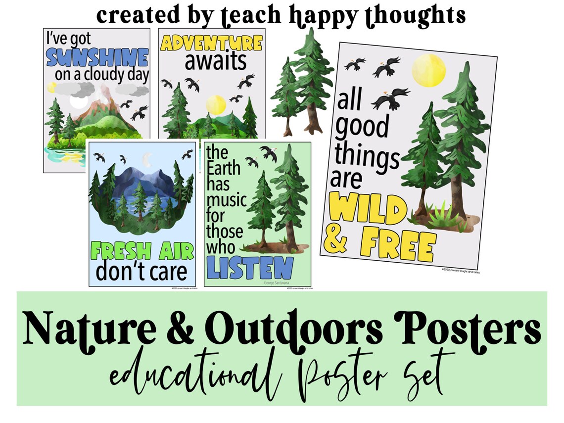 18 NATURE Outdoor Education CLASSROOM POSTERS Positive - Etsy