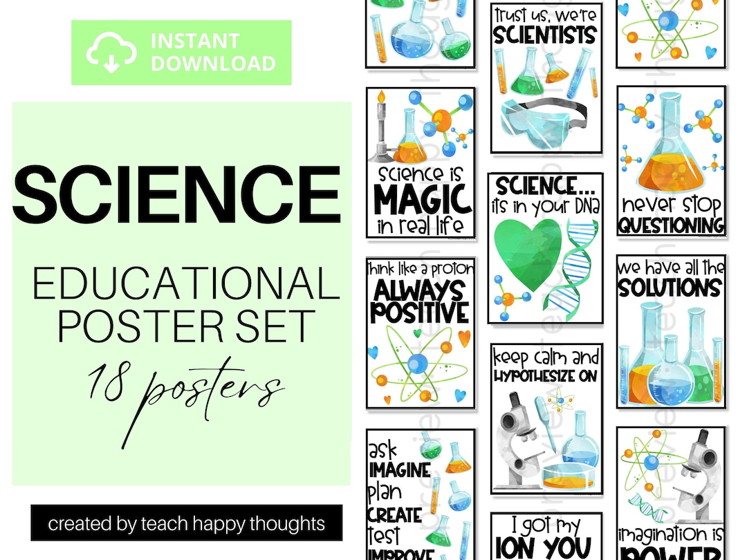 18 Science CLASSROOM POSTERS | Puns & Quotes | Positive Environment ...