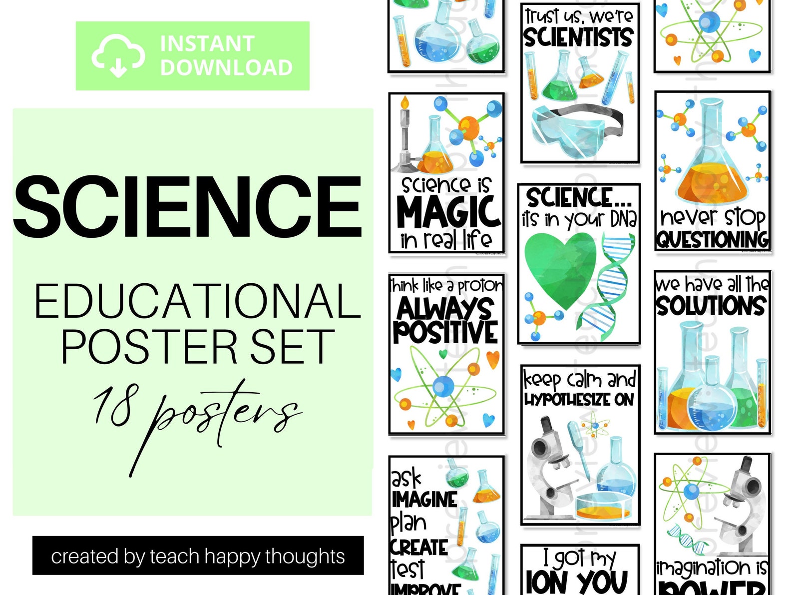 18 Science CLASSROOM POSTERS | Puns & Quotes | Positive Environment ...